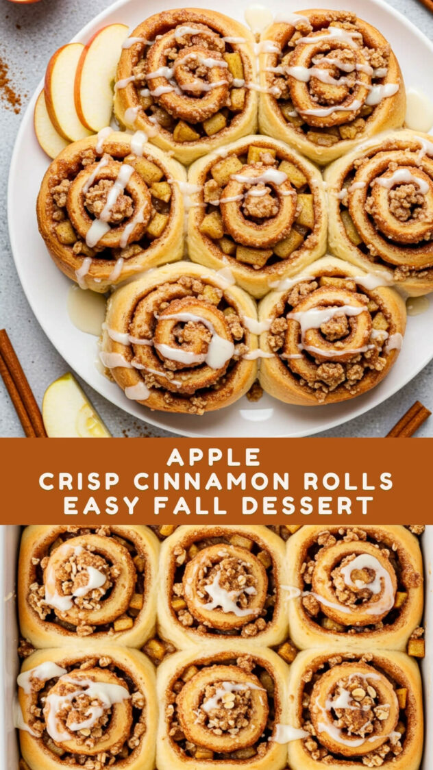 Apple Crisp Cinnamon Rolls – Easy Fall Dessert
