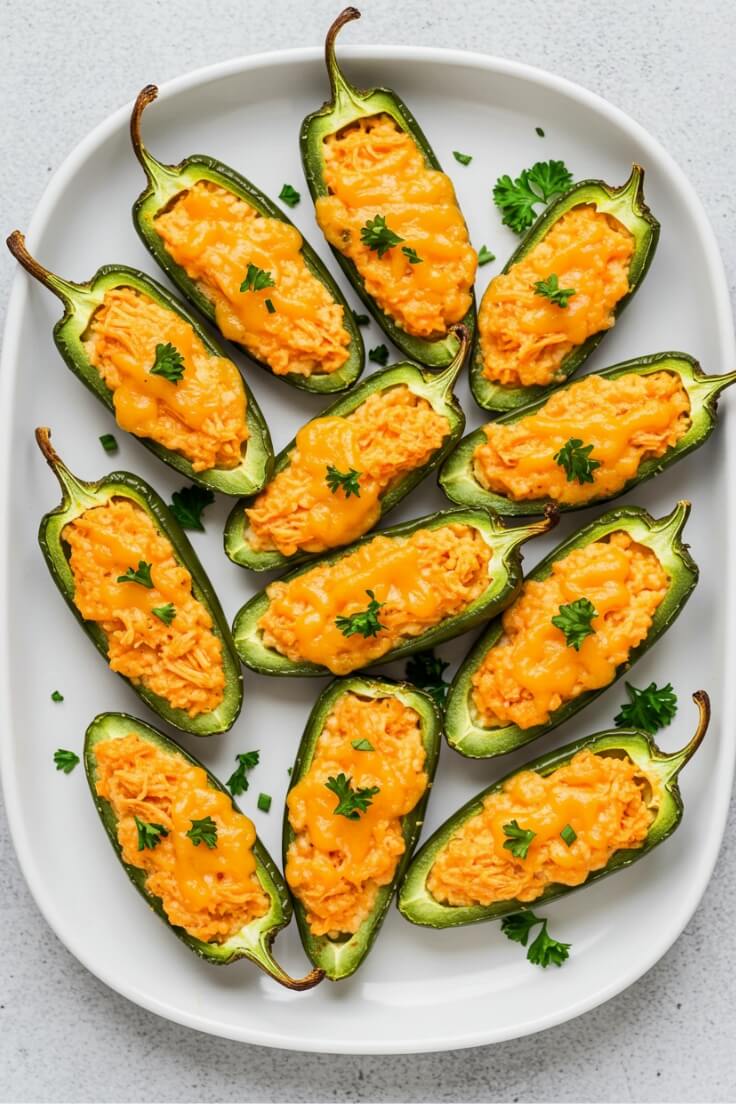 Cheesy Buffalo Chicken Jalapeño Poppers – Game Day Snack