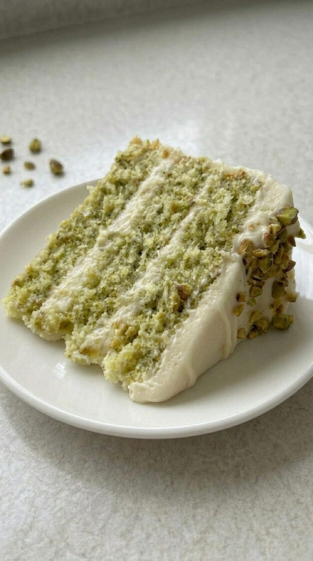 Pistachio Cake with Cream Cheese Frosting – Moist & Delicious