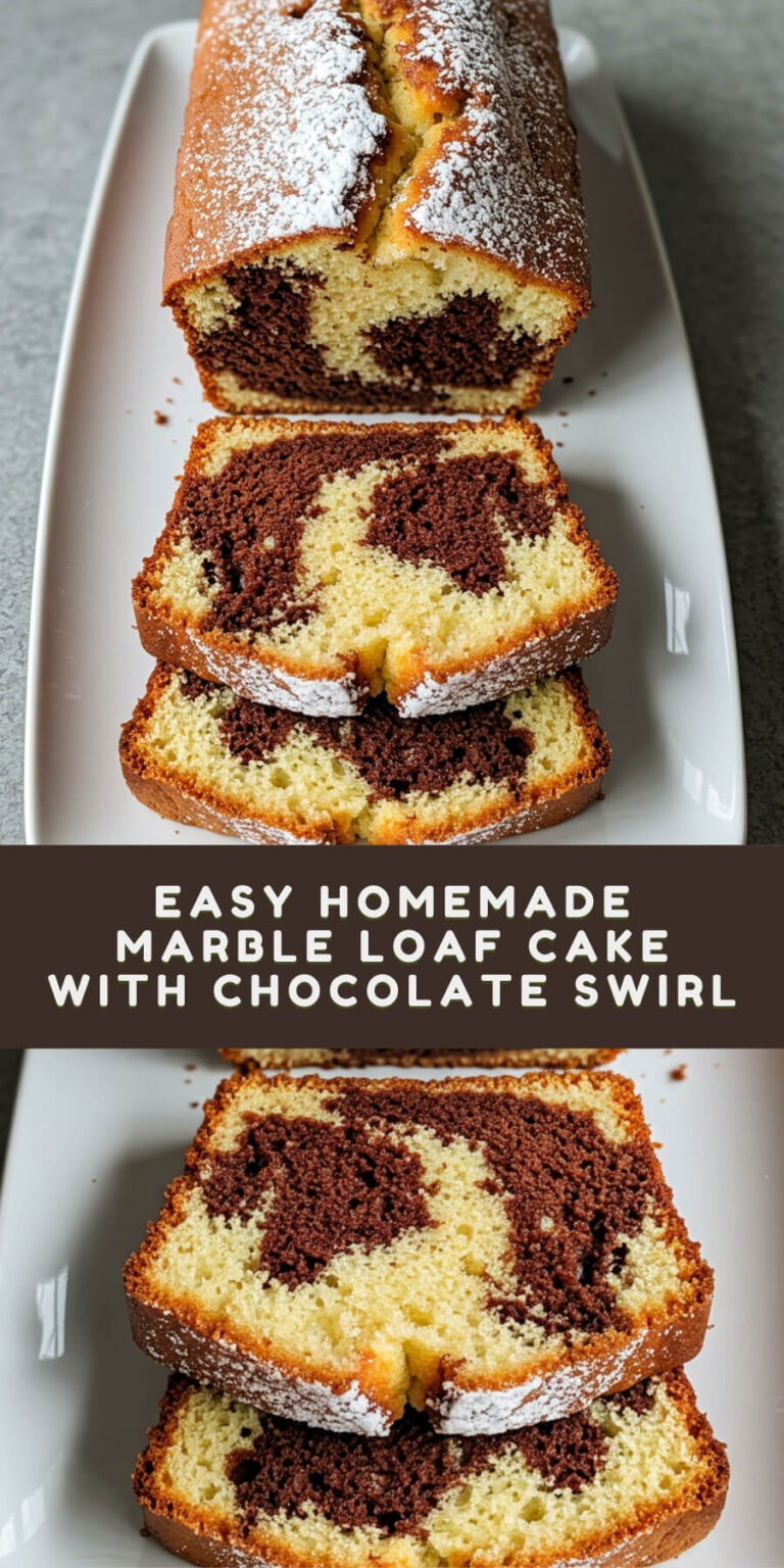 Easy Homemade Marble Loaf Cake with Chocolate Swirl