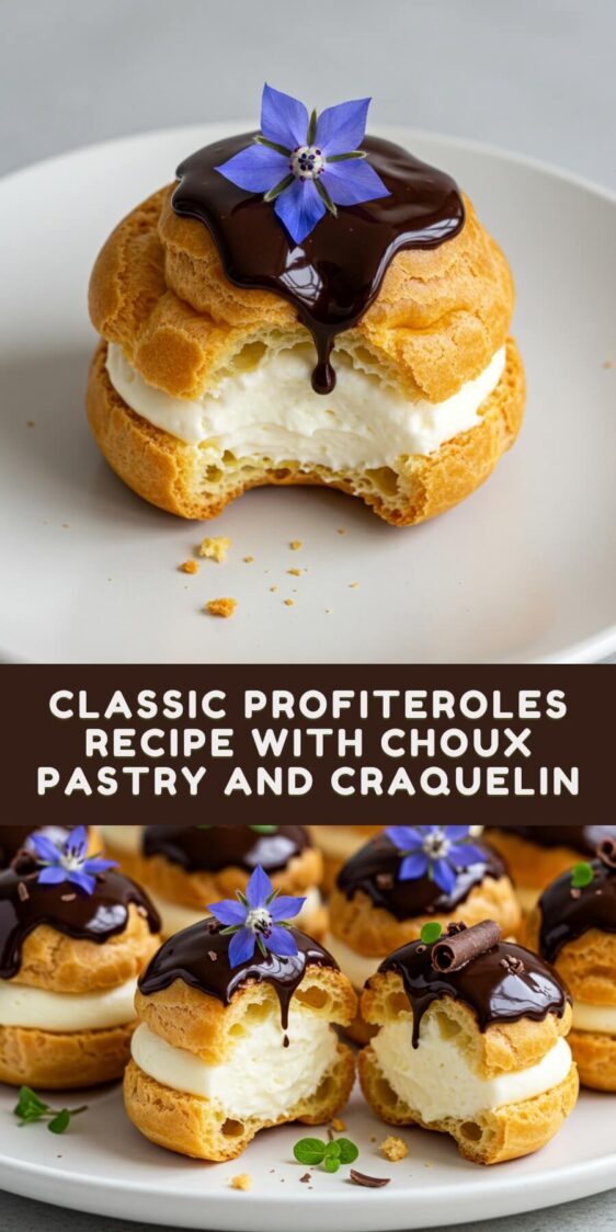 Classic Profiteroles Recipe with Choux Pastry and Craquelin