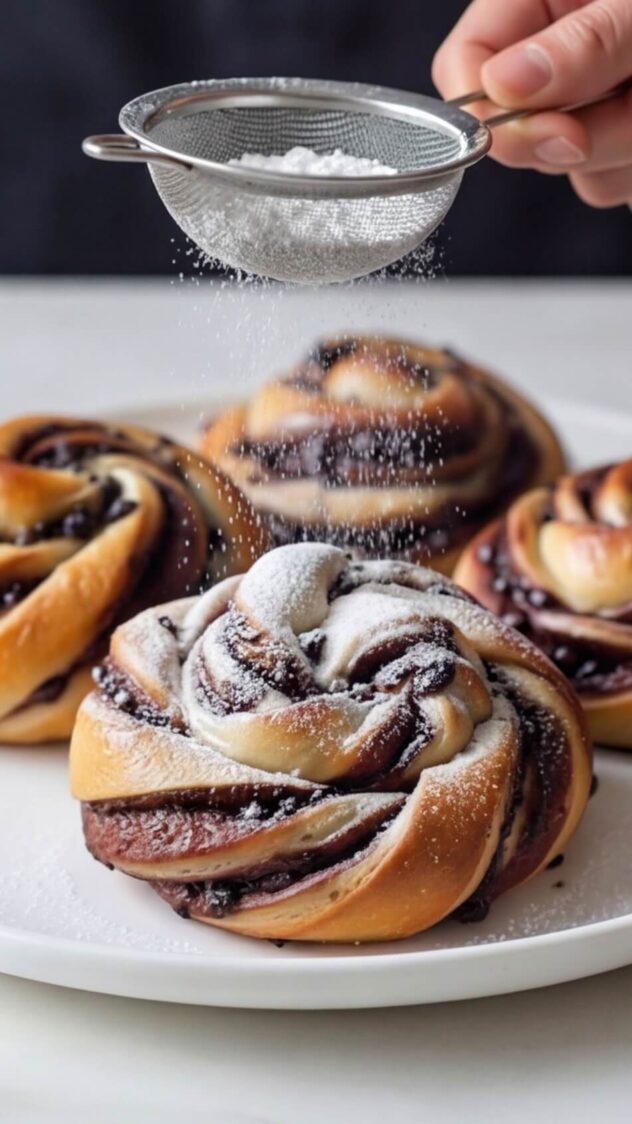 Easy Chocolate Custard Buns with Chocolate Chips (So Good!)